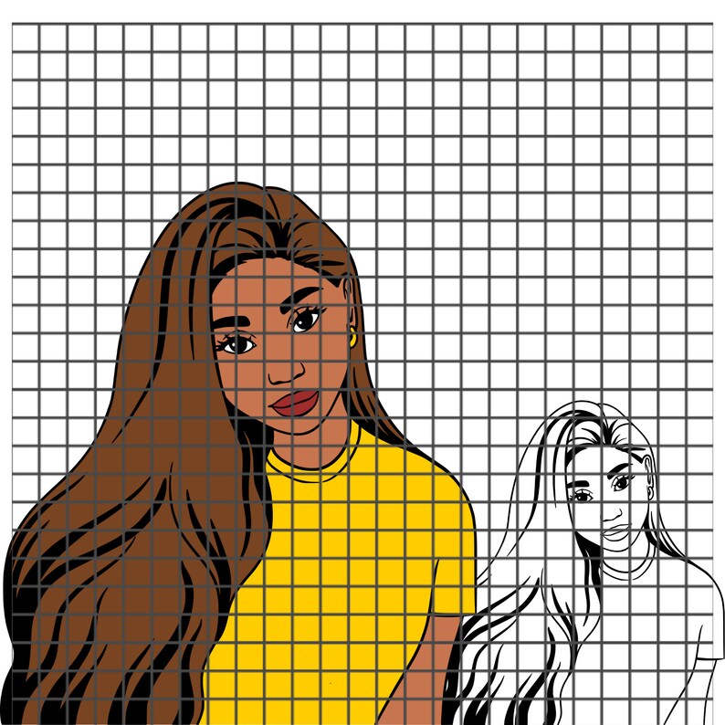 Black Woman Inyellow Svg, Brown Straight Hair Black Woman Svg, Black ...