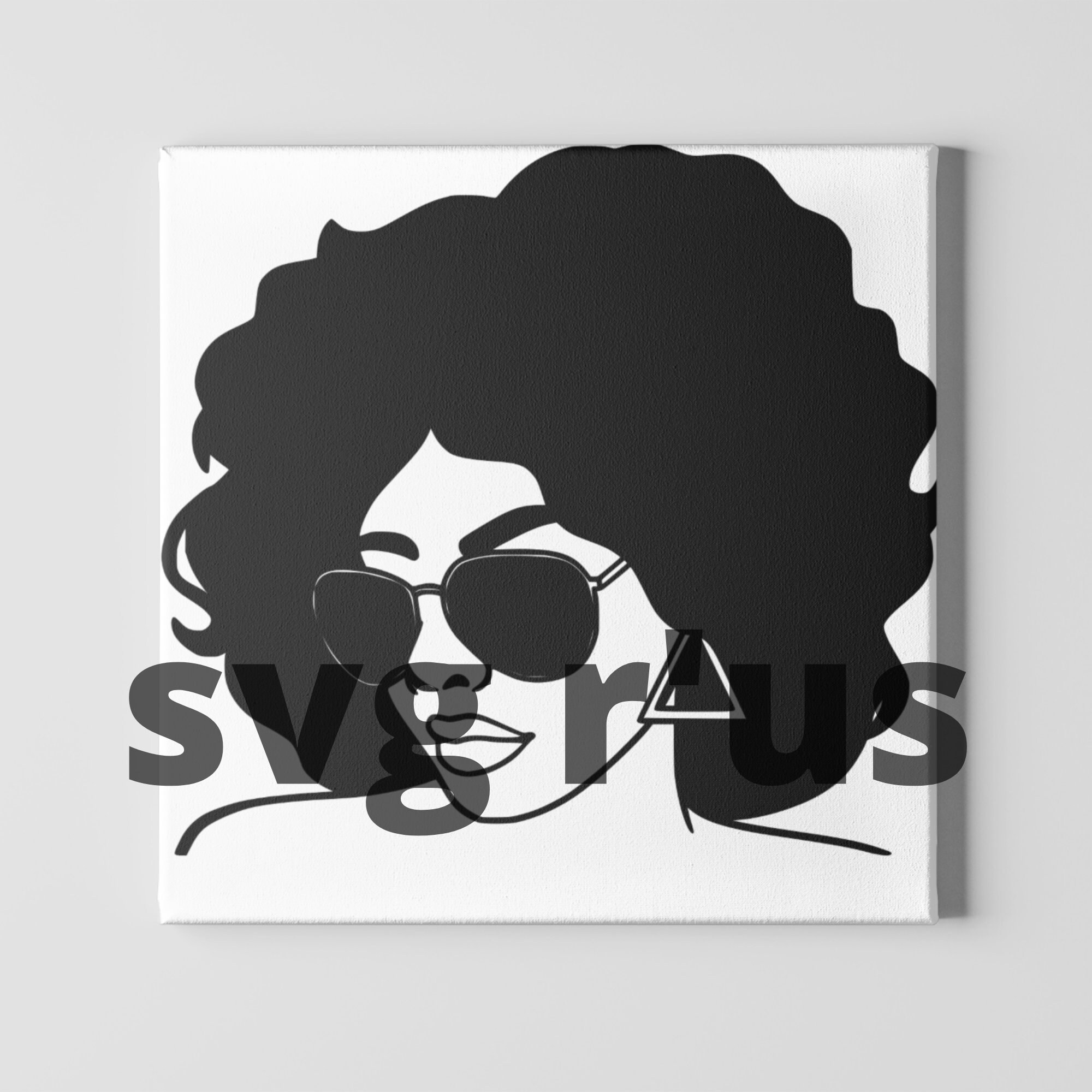 Black Women Outline svg, Black Woman with Sunglasses SVG, Afro Doll svg ...