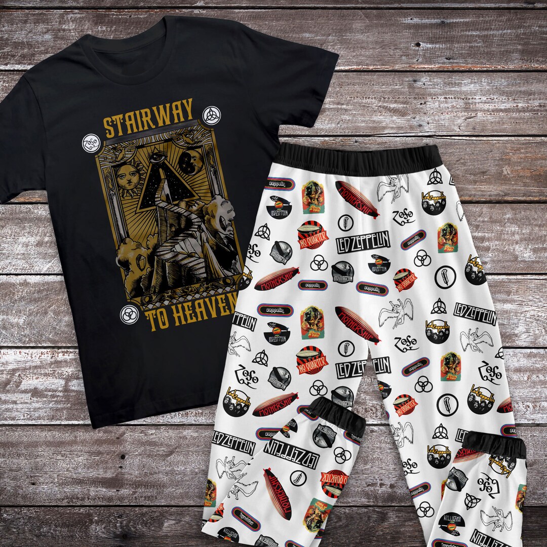Led Zeppelin Pajamas Set, Personalized Family Pajamas, Family Christmas ...