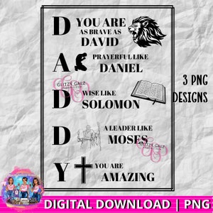3 PNG Designsdaddy You Are as Brave as David Prayerful Like - Etsy