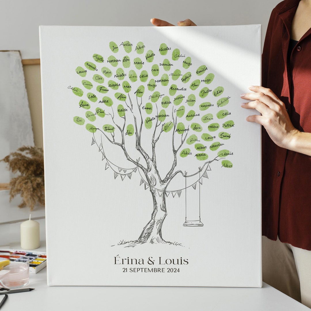 Fingerprint Tree Wedding Guest Book | Fingerprint Tree Picture ...
