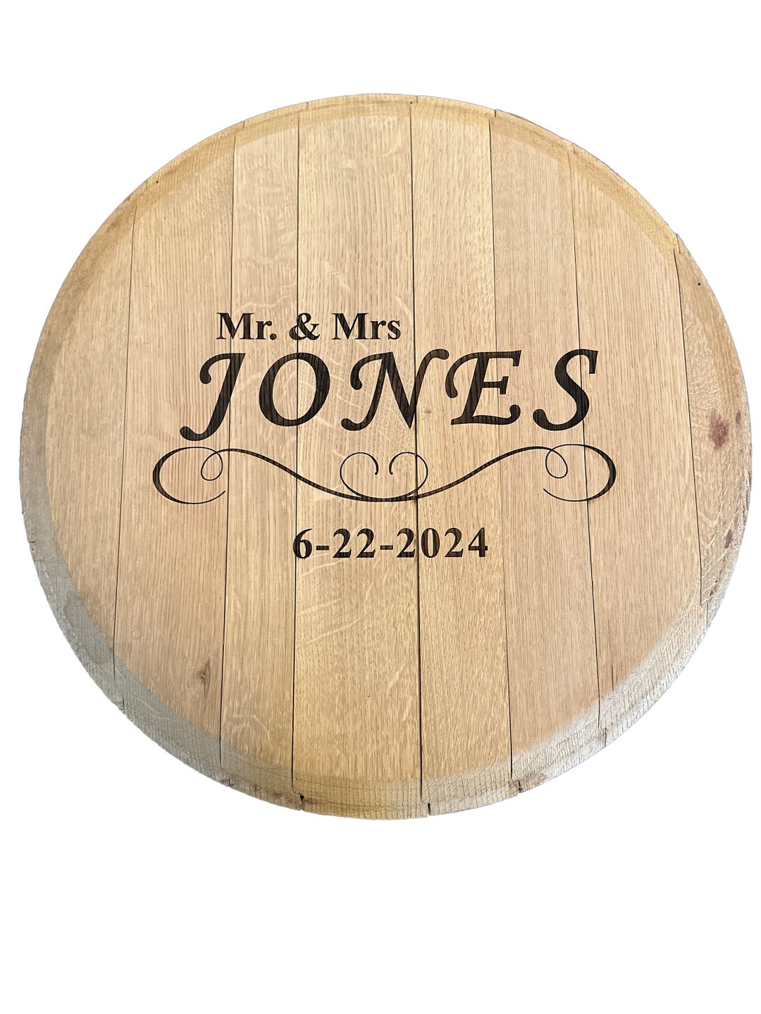 Custom Oak Wine Barrel Top Wedding Guest Book - Etsy