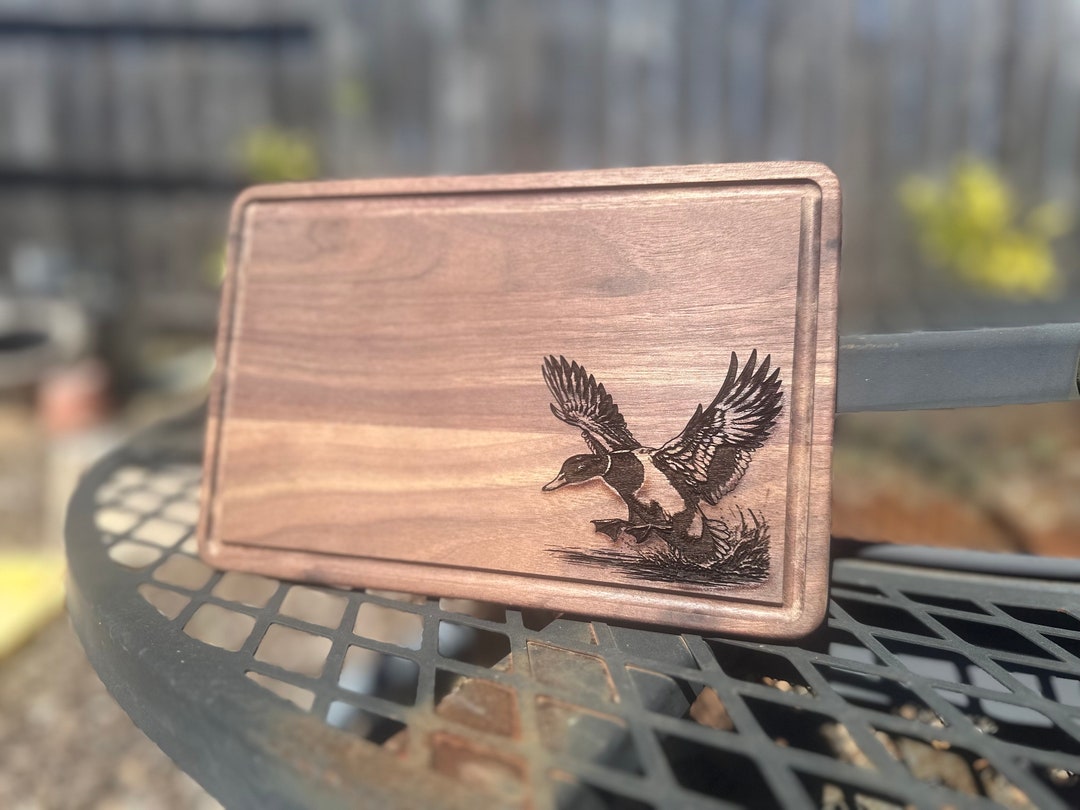 Black Walnut Wildlife Engraved Cutting Board With Personalization ...