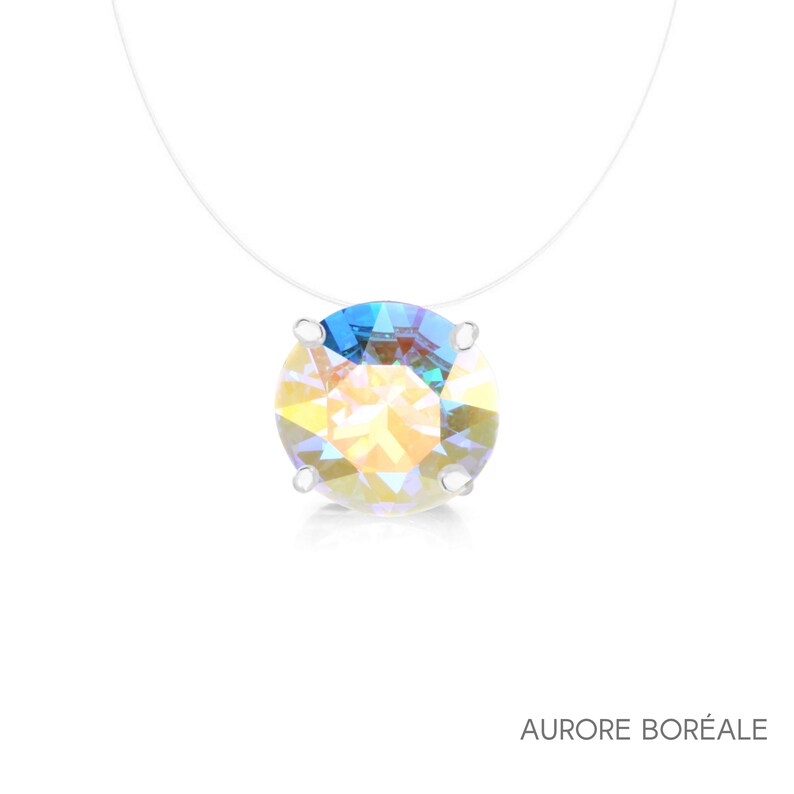 Collier Invisible Petit Pendentif Solitaire 4 Griffes En - Etsy