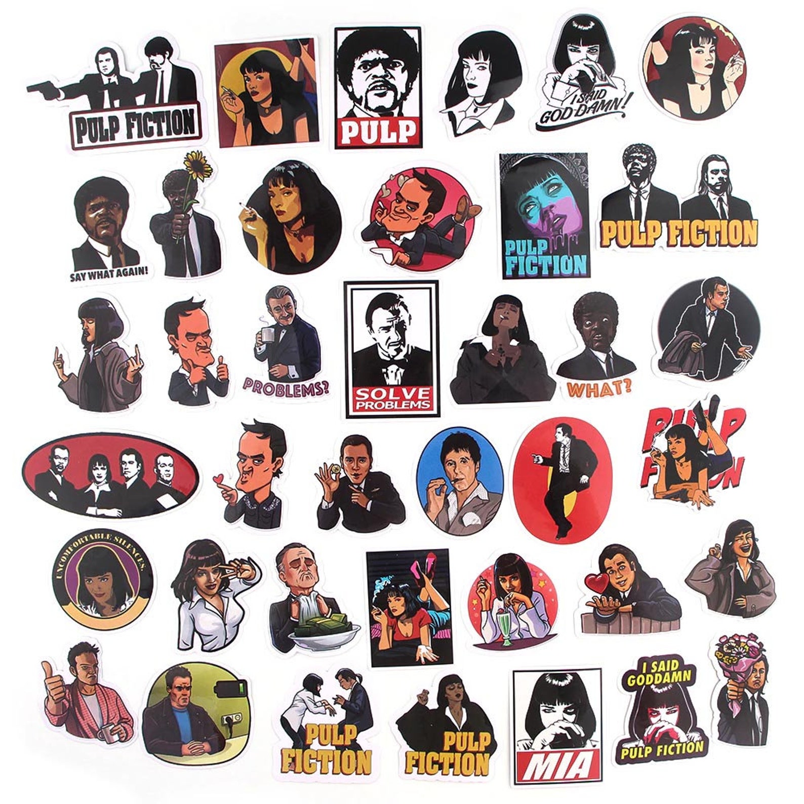 PULP FICTION Stickers-Movie John Travolta Uma Samual-Vinyl | Etsy