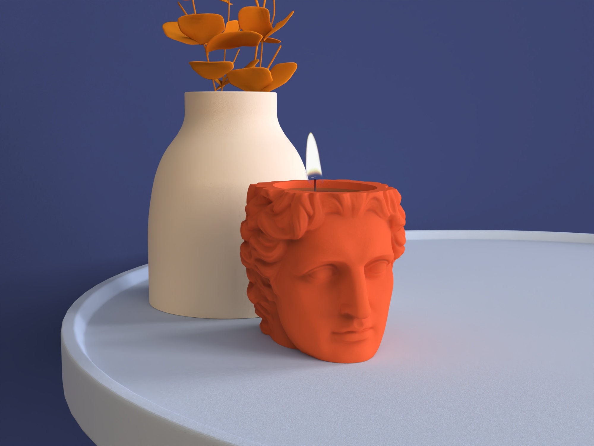 Concrete Cement Head Planter Molds Candle Cup Molds Silicone - Etsy ...