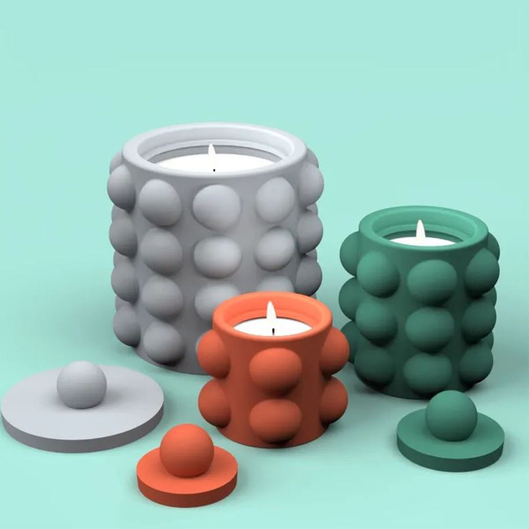 Cement Candle Jar Silicone Mold Creative Bubble Ball Decorative Cup Wax ...