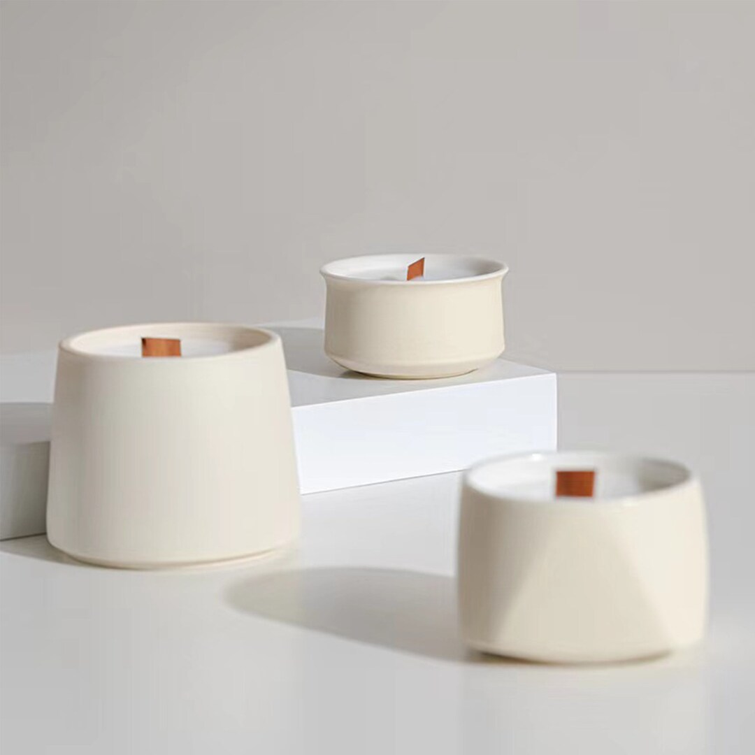 Nordic Style of Candle Vessel Mould Cement Candle Jar Silicone Mold ...
