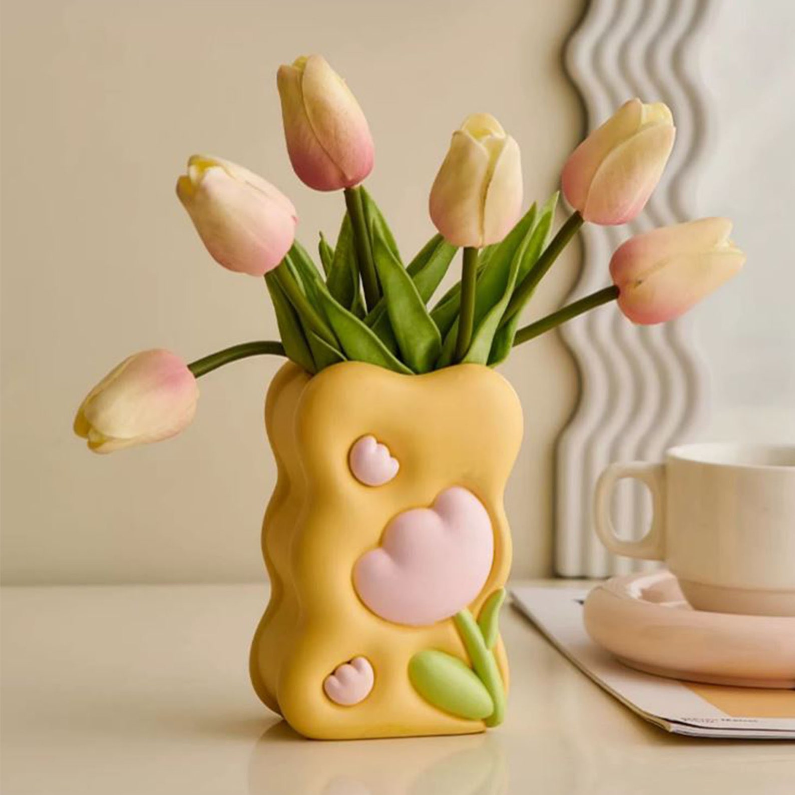 Cement Concrete Molds Silicone Flower Pot Molds Garden Pot Molds Desk ...