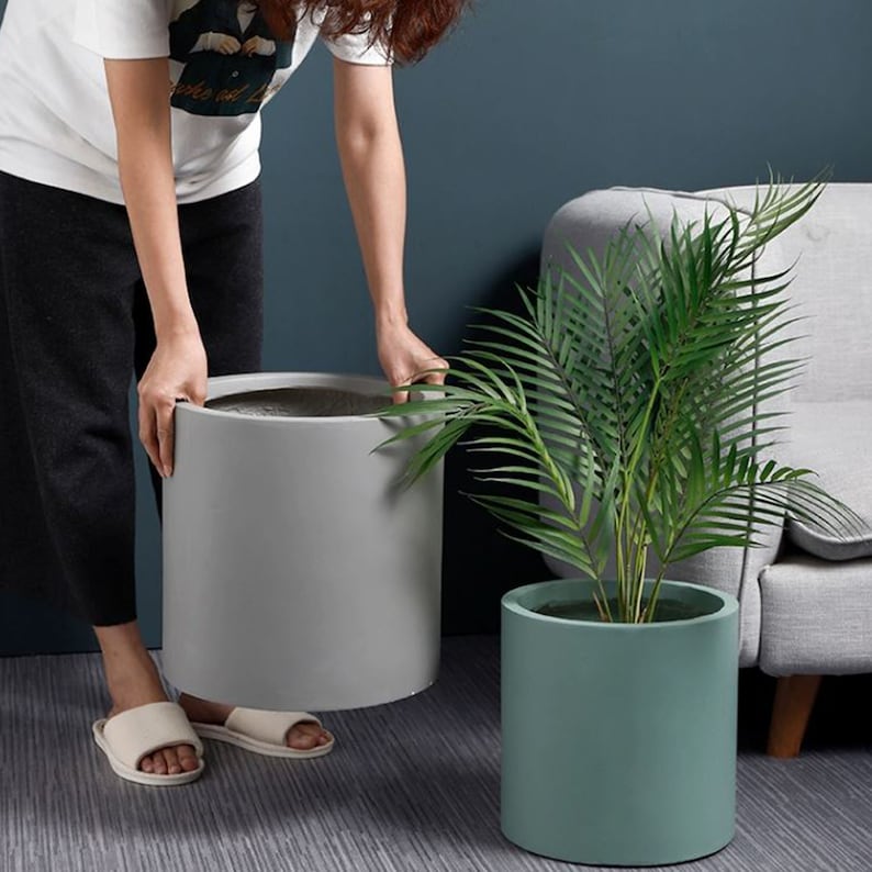 Super Large Size Concrete Flower Pot Molds Round Planter Pot Silicone ...