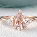 Pear Shaped Morganite Engagement Ring Set Vintage Morganite Diamond ...