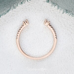 Rose Gold Open Ring Vintage Unique Open Wedding Band Women Straight ...