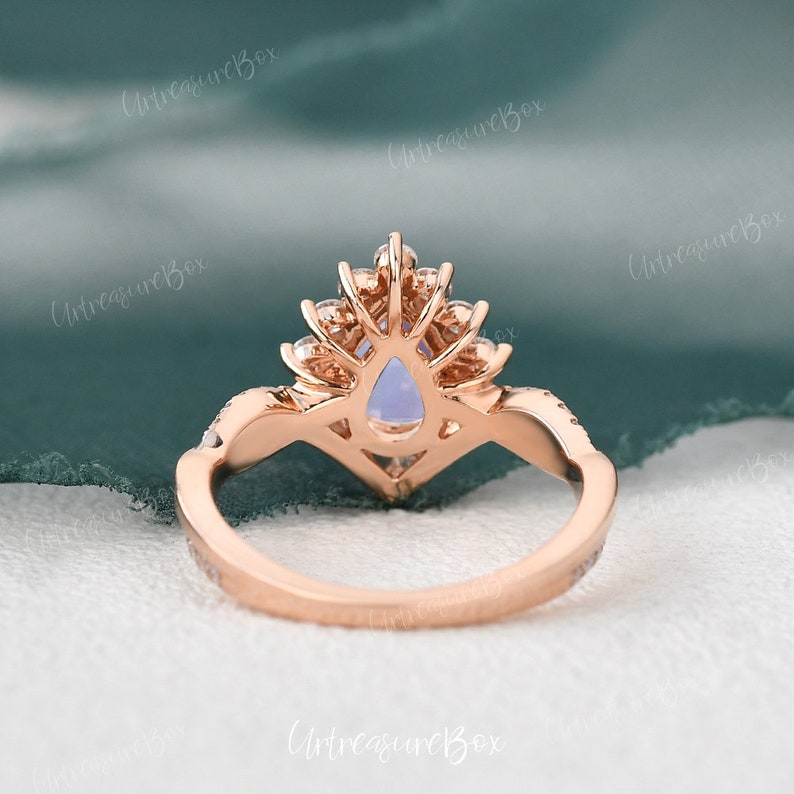 Infinity Ring Lab Alexandrite Engagement Ring Vintage Rose - Etsy