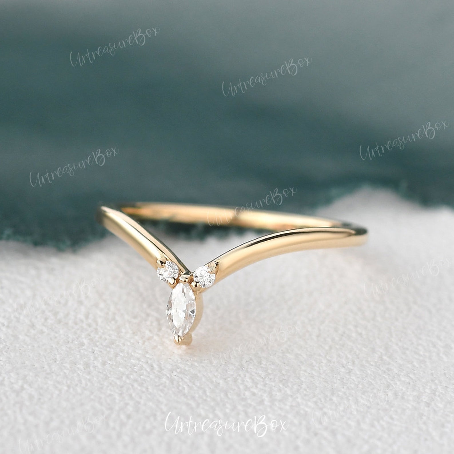 V Shaped Wedding Band Chevron Wedding Band Yellow Gold Wedding - Etsy