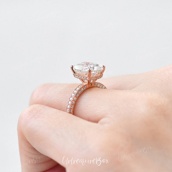 Rose Gold Cushion Cut Ring - Etsy