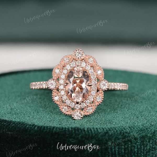 Oval Morganite Ring - Etsy