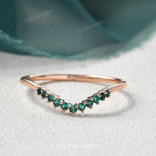 Unique Marquise Ruby Wedding Band Rose Gold Women Ring - Etsy