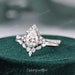 Cluster Moissanite Engagement Ring Set Vintage White Gold Pear ...