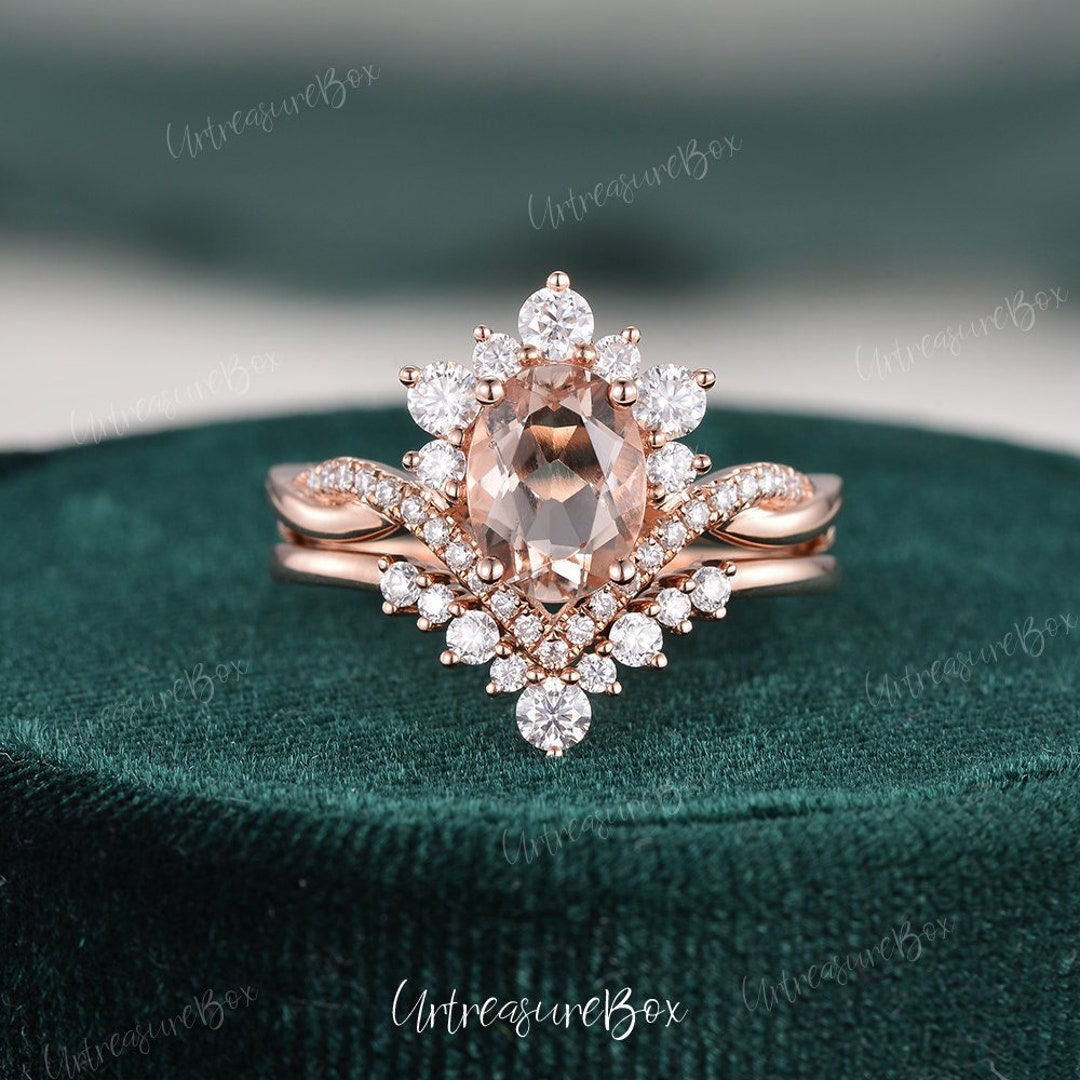 Morganite Engagement Ring Set