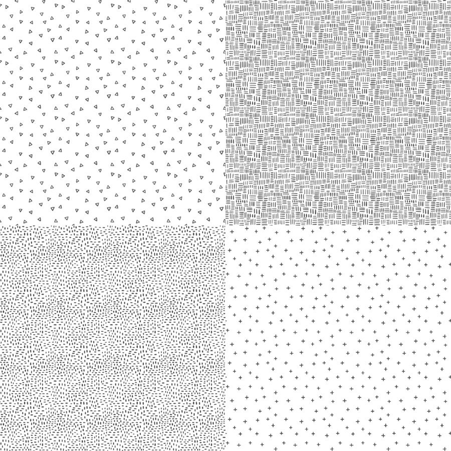 Black & White Doodles 8 Hand Drawn Seamless Digital Papers | Etsy