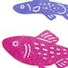 Colourful Stamp-style Fish Clipart 11 Hand Drawn Digital Images Png ...