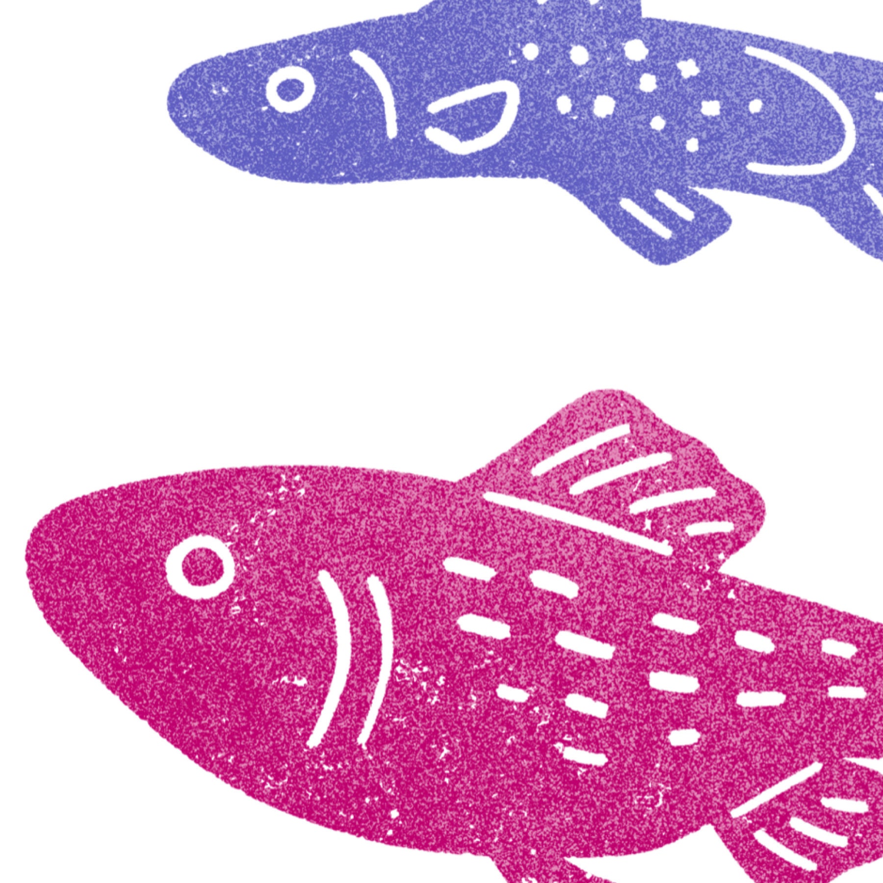 Colourful Stamp-style Fish Clipart • 11 Hand Drawn Digital Images • Png ...