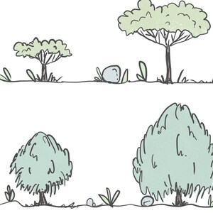 Tree Dividers Clipart • 5 Hand Drawn Digital Images • Png, Trees ...