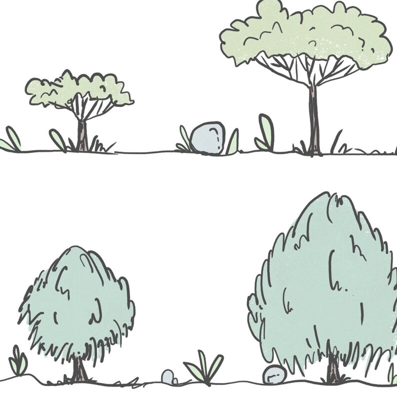 Tree Dividers Clipart 5 Hand Drawn Digital Images Png - Etsy