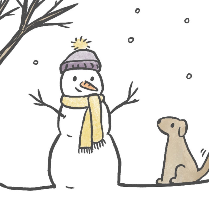 Snowman Divider Clipart • 5 Hand Drawn Digital Images • Png, Christmas ...