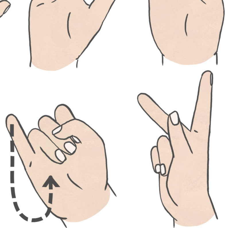 Sign Language Hands Clipart • 27 Hand Drawn Digital Images • Png ...