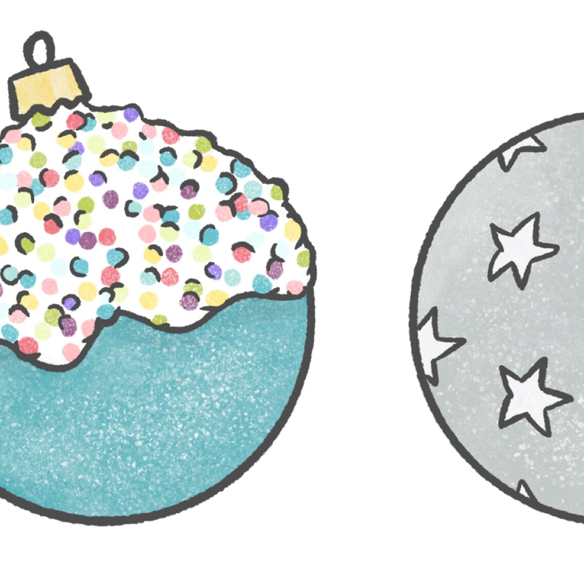 Christmas Bauble Clipart • 20 Hand Drawn Digital Images • Png ...
