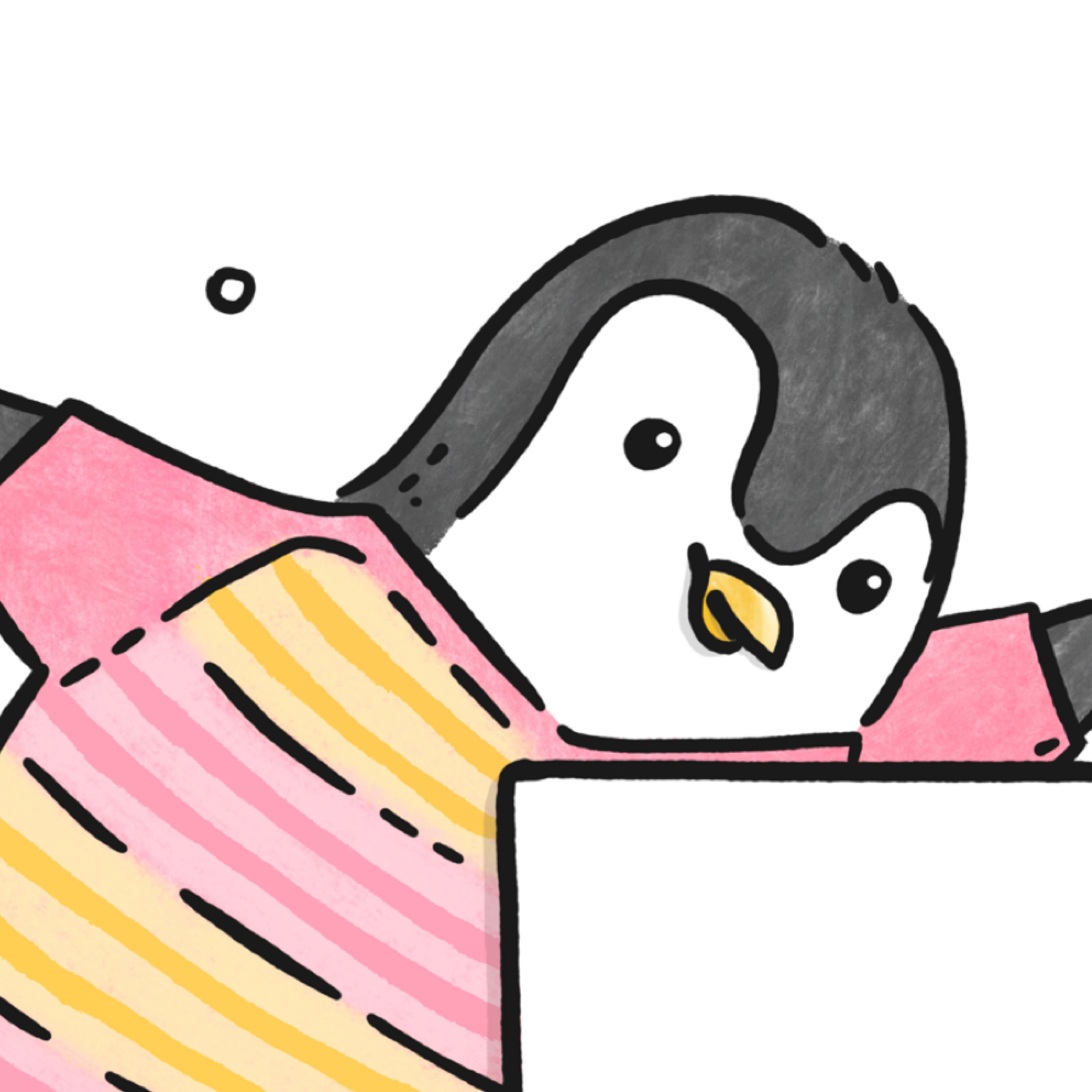 Penguins Holding Signs Clipart • 5 Hand Drawn Digital Images • Png ...