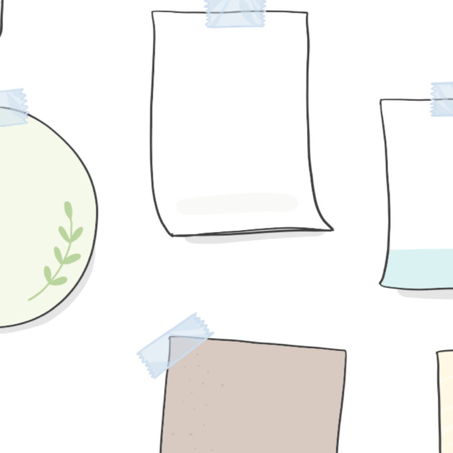 Taped Notes Clipart • 12 Hand Drawn Digital Images • Png, Planner, Note ...