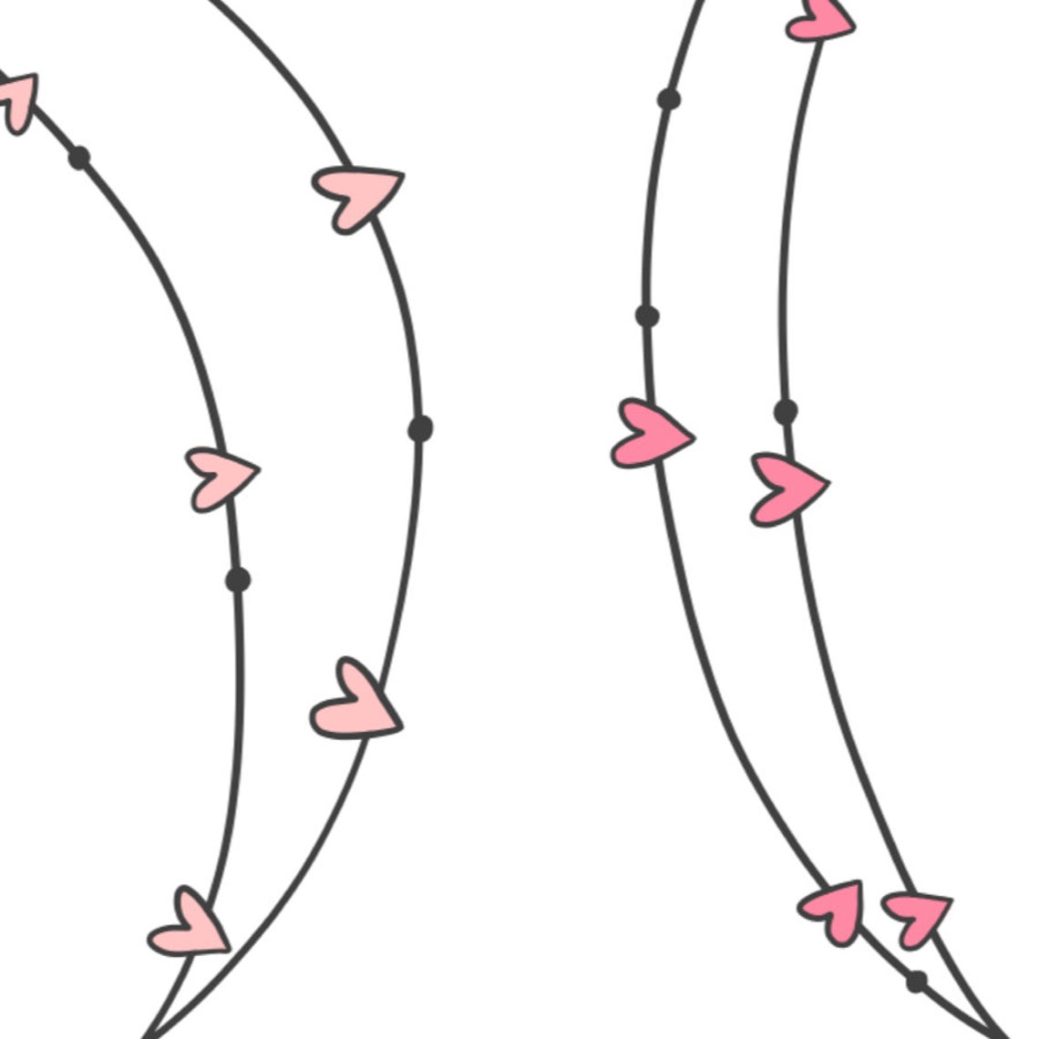 Heart String Frames Clipart 4 Hand Drawn Digital Images With - Etsy