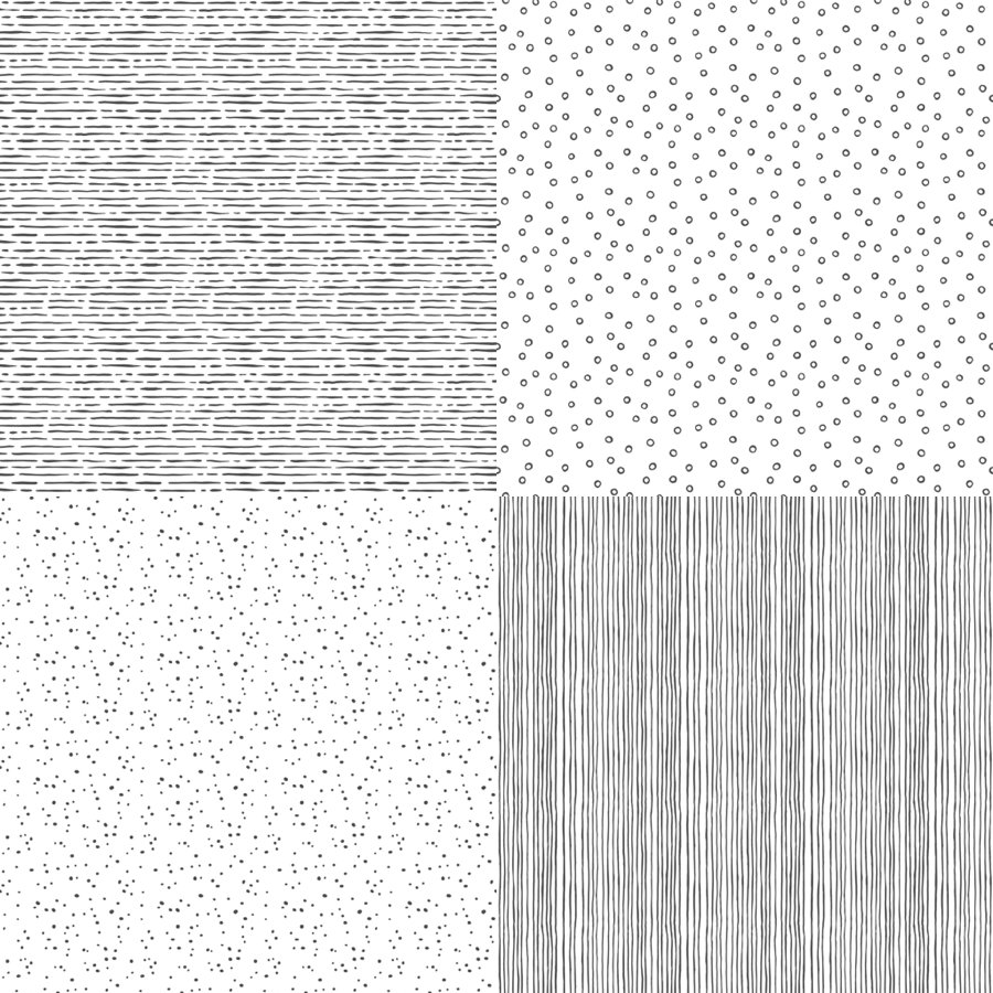 Black & White Doodles 8 Hand Drawn Seamless Digital Papers - Etsy