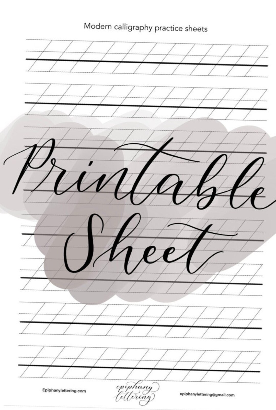 Modern Calligraphy Practice Sheets - Printable PDF - Etsy