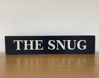 THE SNUG Vintage Style Wooden Sign. Handmade Retro Home Gift - Etsy UK
