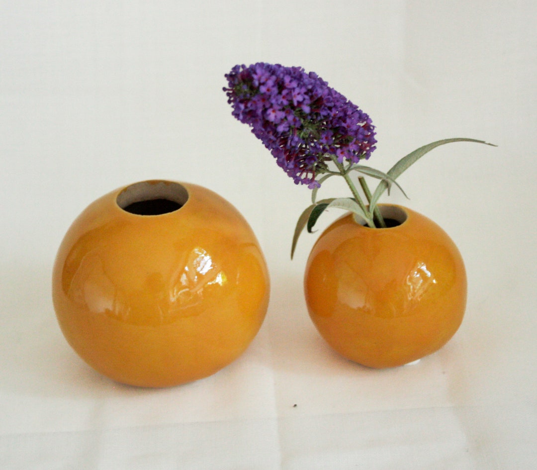 Vase, Flower Ball 6 Cm or 9 Cm Diameter With Large Opening for Small ...