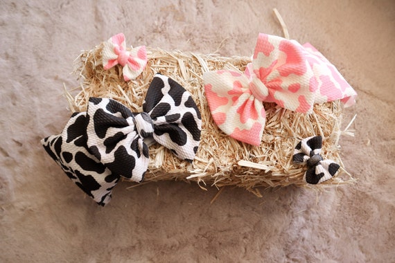 Cow Print Bows - Etsy