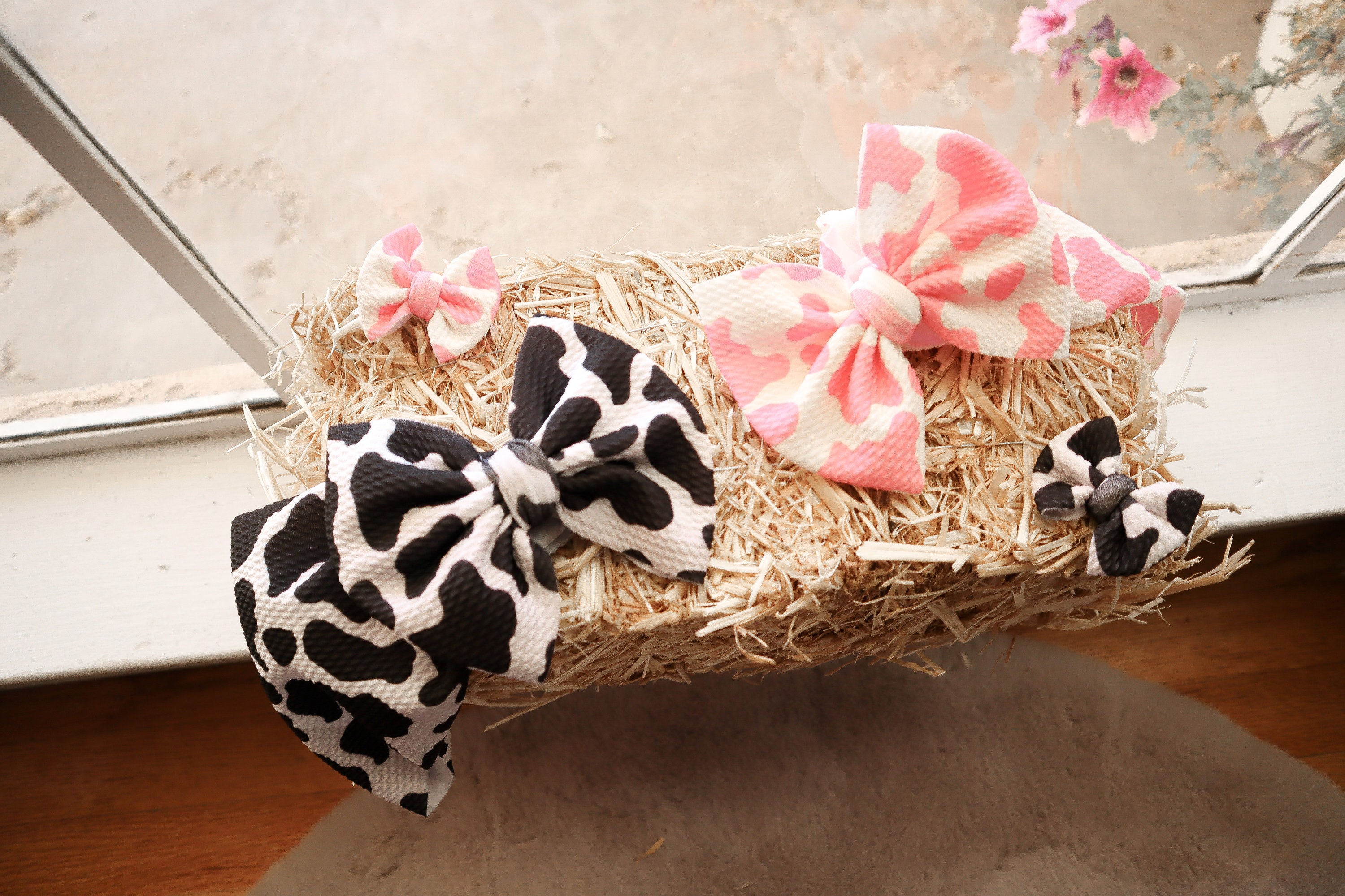 Cow Print Bows - Etsy