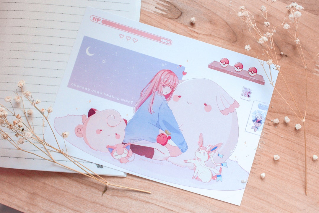 Pink Pokemon Friends Print - Etsy