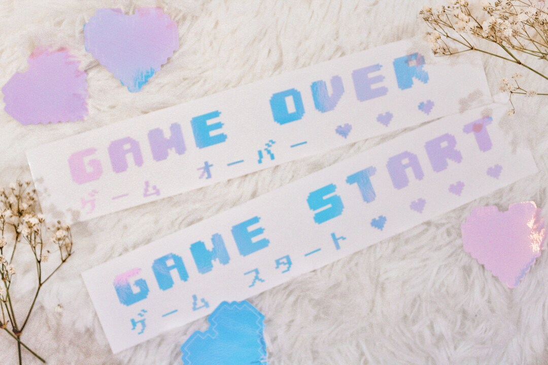 Game Start/game Over Holographic Vinyl Decal - Etsy