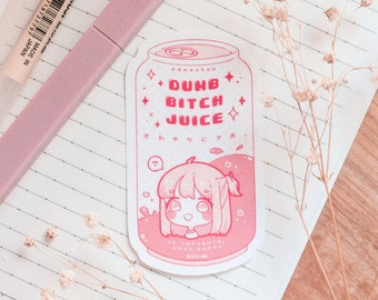 Dumb Bitch Juice Weatherproof Clear Vinyl Sticker - Etsy