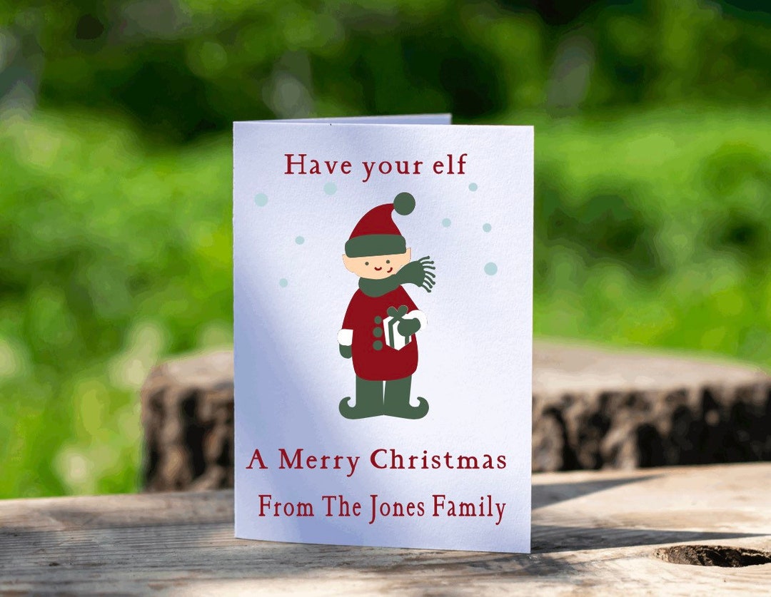 Personalised Christmas Elf Cards Pack of 10 - Etsy