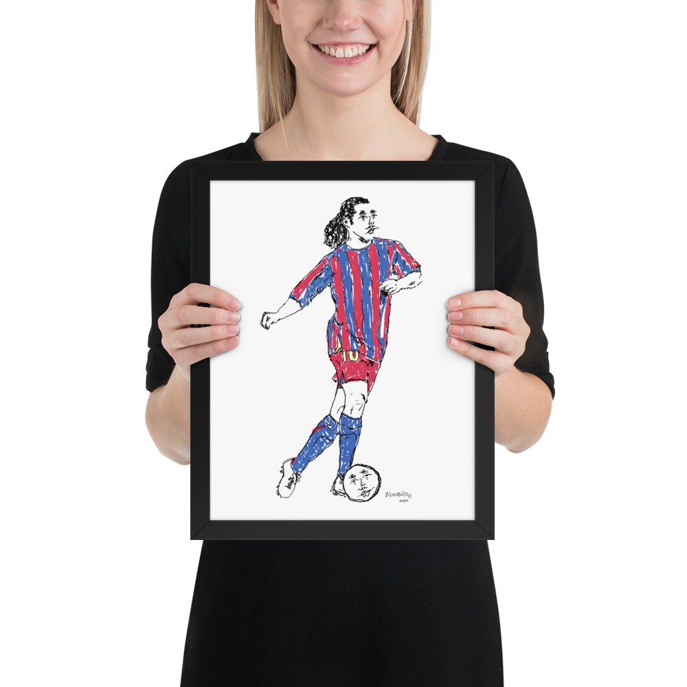 Pichu Dinho | Ronaldinho #10 FC Barcelona | Framed Poster - Etsy