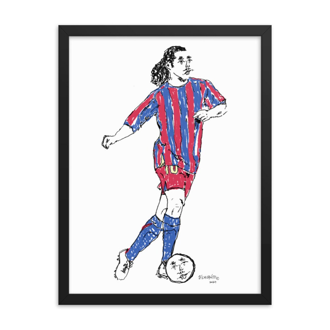 Pichu Dinho | Ronaldinho #10 FC Barcelona | Framed Poster - Etsy