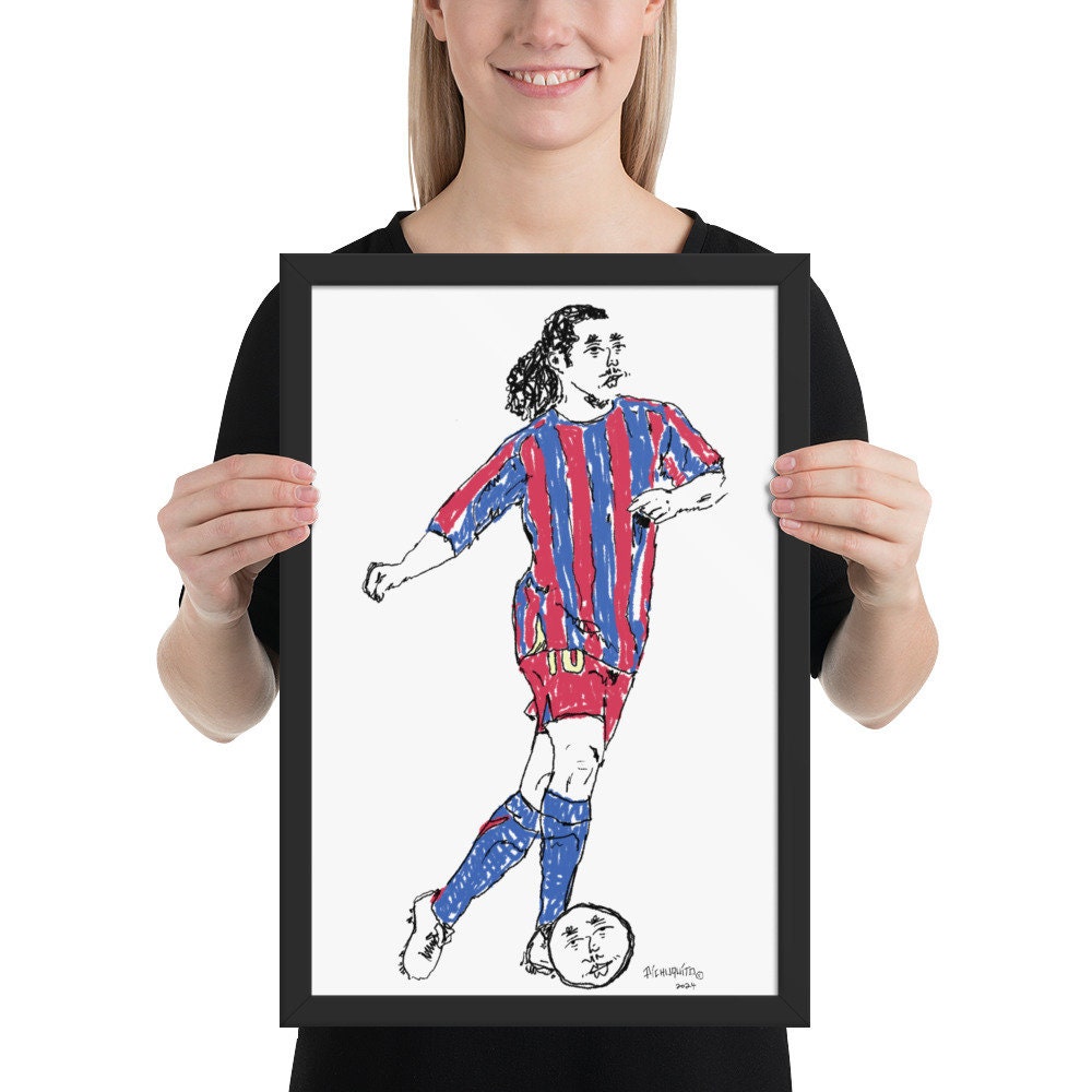 Pichu Dinho | Ronaldinho #10 FC Barcelona | Framed Poster - Etsy