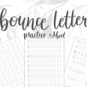 Beginner Bounce Lettering Worksheet Hand Lettering Practice | Etsy