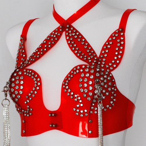 Red Vinyl Bunny Bra Etsy