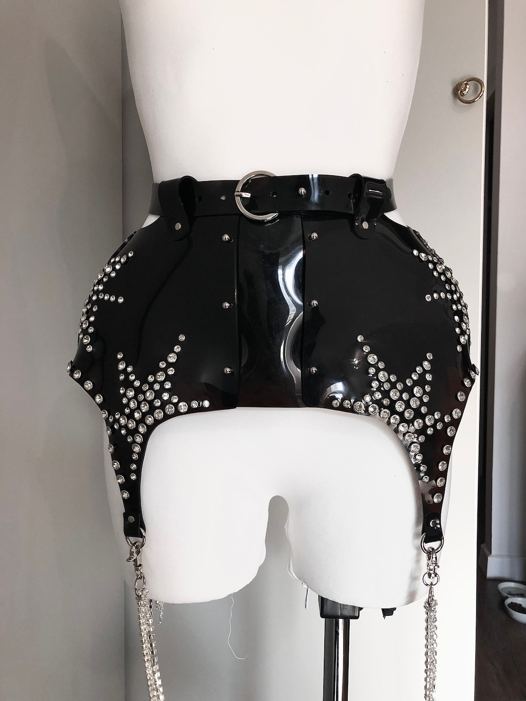 Dark Vinyl Garter Belt - Etsy